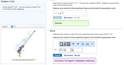 Solved Problem 13 61 Determine His Speed When 6 75 The Babe Chegg Com
