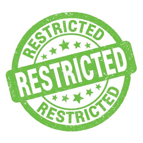 Restricted Text Written On Green Round Stamp Sign Stock Illustration