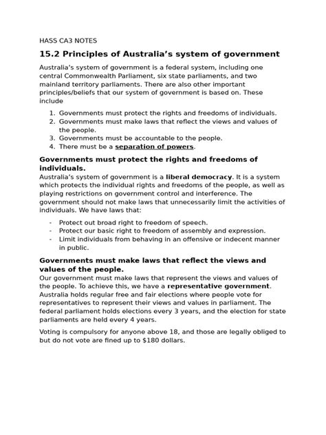 Hass Ca3 Notes Sheet Pdf States And Territories Of Australia