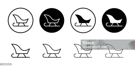 Sled Icon Outline Vector For Web Ui Stock Illustration Download Image Now Activity Cold