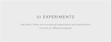 Ui Experiments On Behance
