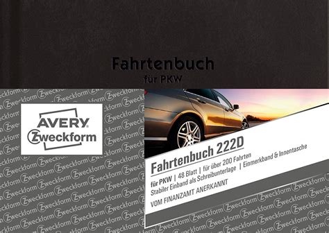 AVERY Zweckform 222D Fahrtenbuch DIN A6 Steuerlicher Km Nachweis 48