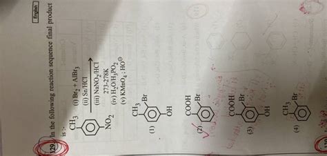 English 129. In the following reaction sequence final product is :-mulo 1..