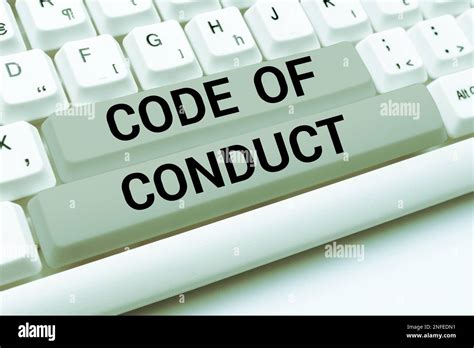 Writing Displaying Text Code Of Conduct Internet Concept Ethics Rules Moral Codes Ethical