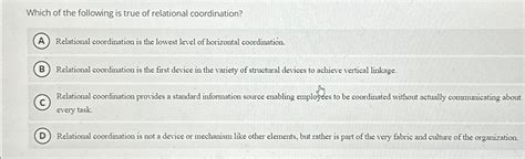 Solved Which Of The Following Is True Of Relational