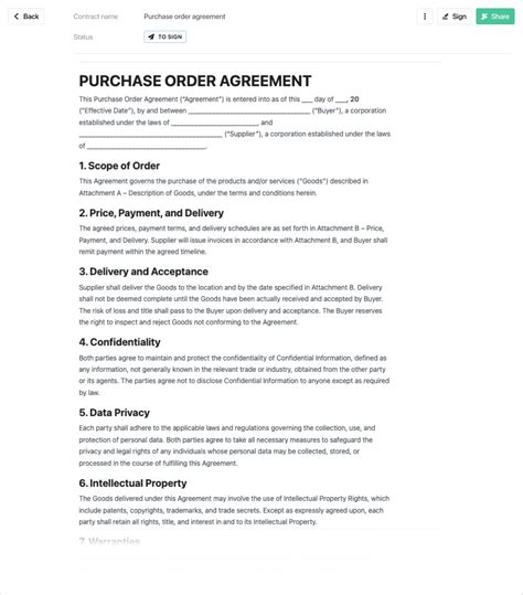 Purchase Order PO Template Free To Use