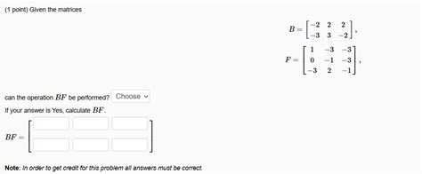 Solved Point Given The Matrices Chegg Com