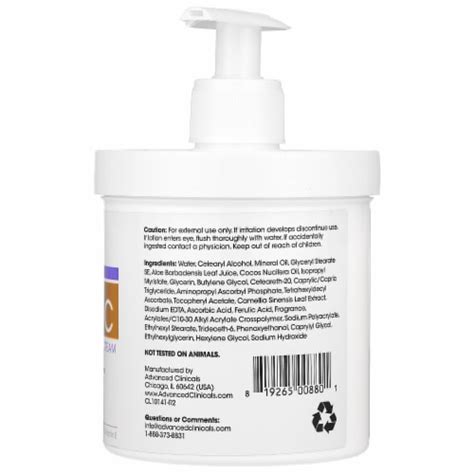 Advanced Clinicals Vitamin C Advanced Brightening Cream 1 Lb 16 Oz
