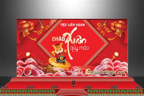 Phông Trang Trí Sân Khấu Tết Chúc Mừng Năm Mới Tiệc Tất Niên Cuối Năm
