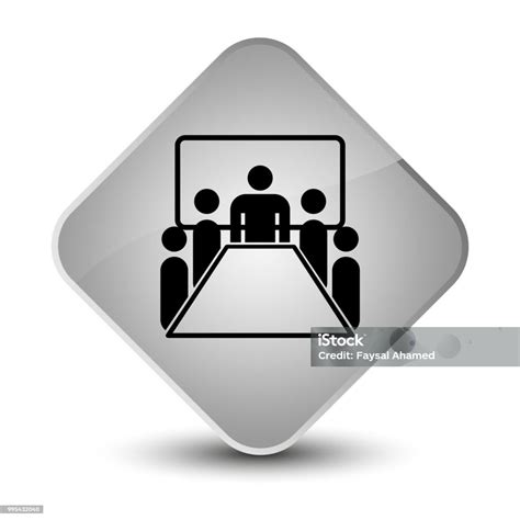 會議室圖示典雅白色菱形按鈕向量圖形及更多人圖片 人 人群 企業 Istock