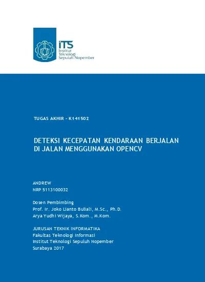 Deteksi Kecepatan Kendaraan Berjalan Di Jalan Menggunakan Opencv