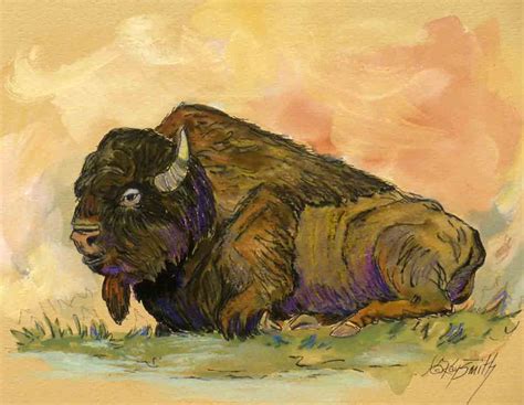 KaySmithBrushworks Old Buffalo Resting