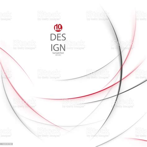 검은 색과 빨간색 음영의 얇은 고립 된 곡선 줄무늬와 흰색 웅장한 구성 1위에 대한 스톡 벡터 아트 및 기타 이미지 1위 가리기 검은색 Istock