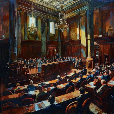 Premium Photo A Detailed View Of A Courtroom With A Jury Deliberating