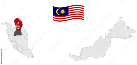 Location Of State Kelantan On Map Malaysia 3d State Kelantan Flag Map