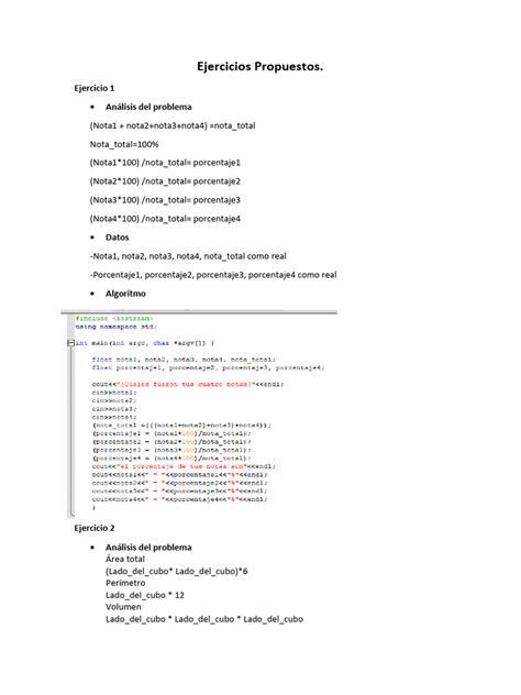 Ejercicios Propuestos Pdf Algoritmos Programación De Computadoras