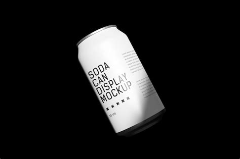 Premium Psd Soda Can In Shadow Overlay Display Mockup