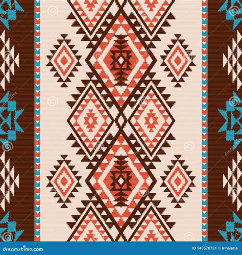 Navajo Style Pattern Cartoon Vector 143570721