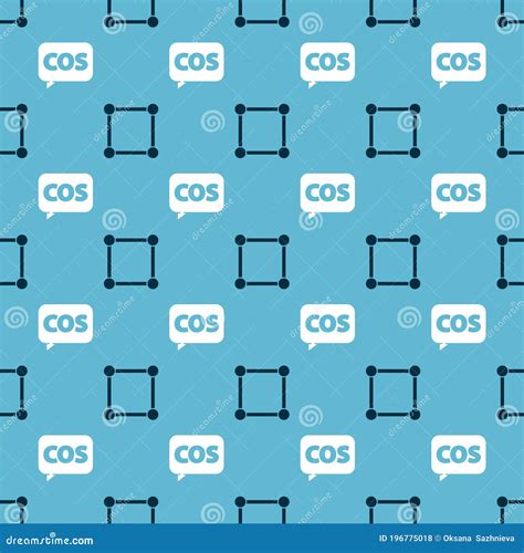 Set Geometric Figure Square And Mathematics Function Cosine On Seamless
