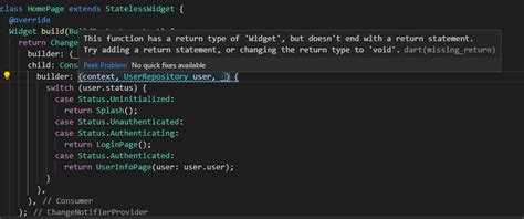 This Function Has A Return Type Of Widget But Doesn T End With A