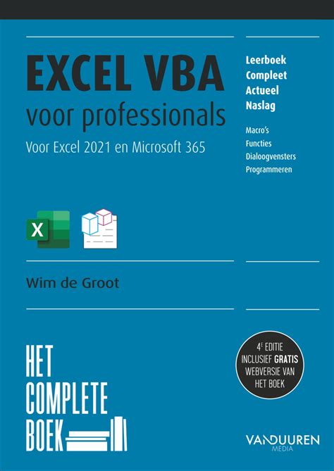 het complete boek excel vba voor professionals 4e editie isbn 9789463562553