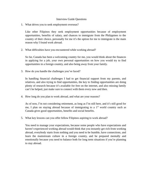 Interview Guide Questions Pdf