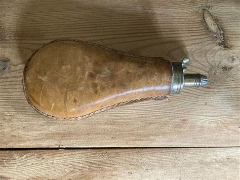 Antique Black Powder Flask Etsy