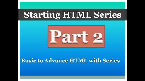 Html Chapter 2 Youtube