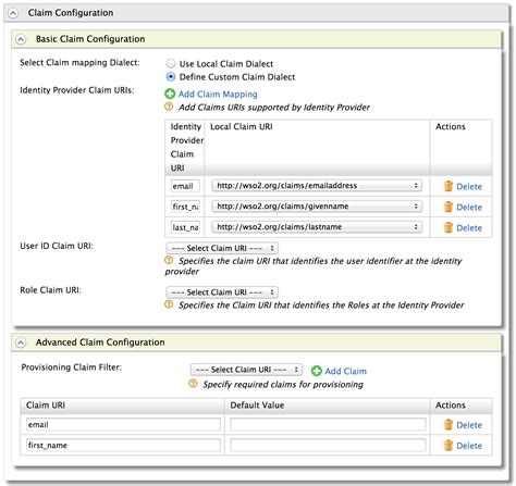 Service Provider Configuration