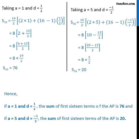 Ex 5 4 2 Optional The Sum Of Third And Seventh Terms Of Ap Is 6