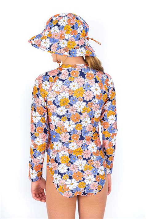 Flower Power Long Sleeve Bathers Girls Swimsuit Free Shipping Over 75