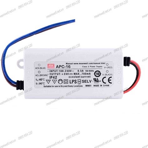 Nguồn LED Driver APC 16 700 Meanwell 16 8W 24V 700mA CÔNG TY TNHH
