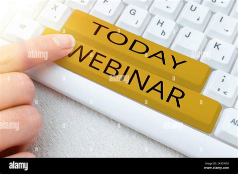 Hand Writing Sign Webinar Business Idea Engaging Online Event Where A Speaker Deliver A