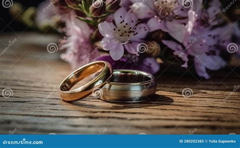Wedding Rings Illustration Ai Generative Stock Image Image Of Accessory Platinum 280202385