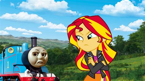 Thomas Comes Across The Og Sunset Shimmer By Securityshowfan98 On