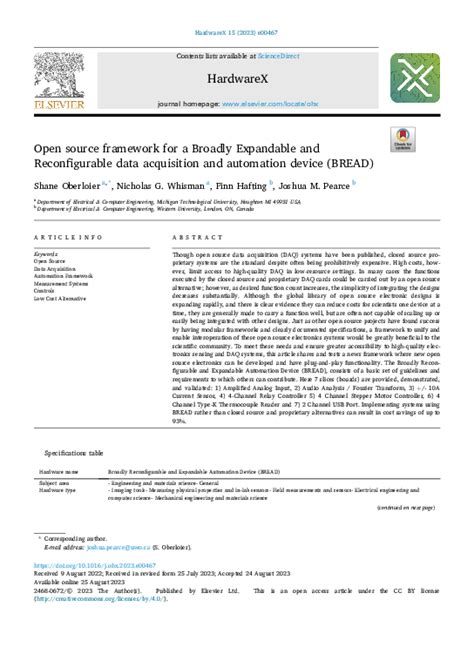 Pdf Open Source Framework For A Broadly Expandable And Reconfigurable Data Acquisition And