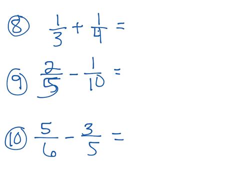 add subtract fractions math arithmetic fractions adding and