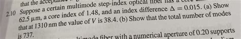 Solved Suppose A Certain Multimode Step Index Chegg Com