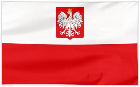 Flaga Polska z godłem x cm flagi Polski qw Allegro pl
