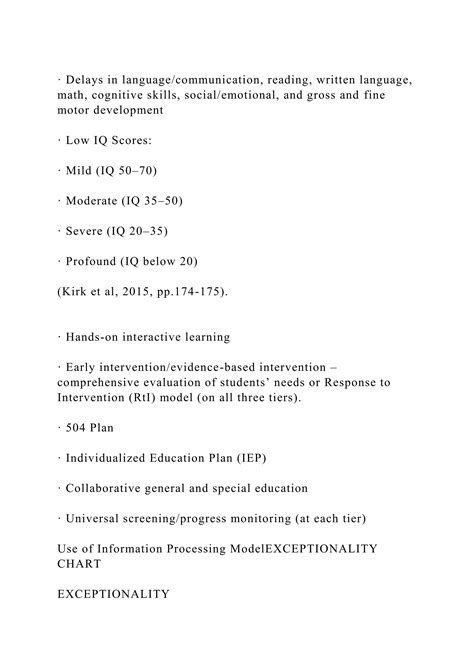 Running Head Exceptionality Chart1exceptionaldocx