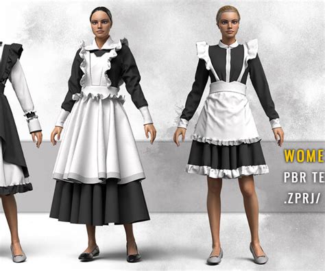Artstation Maid Outfits Womens Dress Marvelous Designer Resources