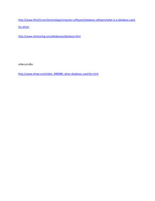 Database Information DOCX