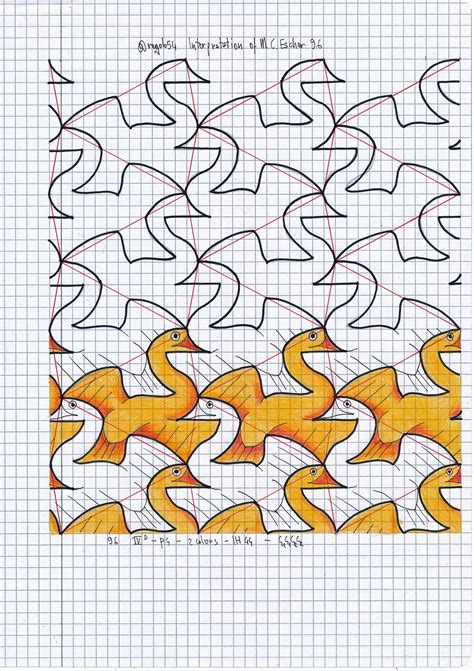 My Interpretation Of Mc Escher Symmetry Nr 96 Tessellation Symmetry