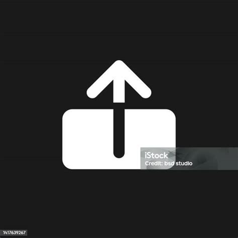 업로드 파일 어두운 모드 글리프 Ui 아이콘 가득 찬에 대한 스톡 벡터 아트 및 기타 이미지 가득 찬 개념 검은색