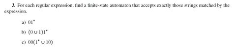 Solved 3 For Each Regular Expression Find A Finite State Chegg