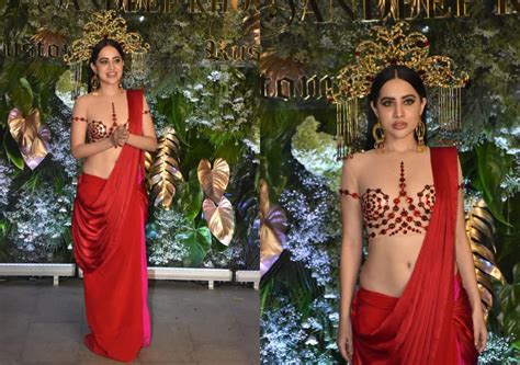 Urfi Javed Stuns In A Sheer Blouse And Intricate Headgear At Abu Jani