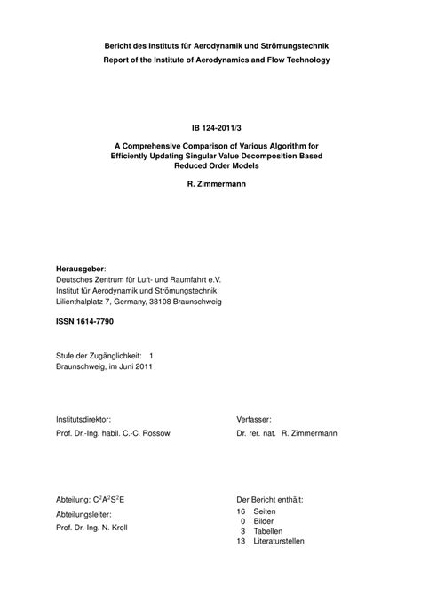 Pdf On Efficiently Updating Singular Value Decomposition Based Reduced Order Models