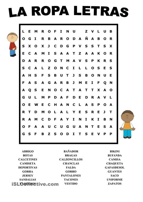 La Ropa Letras Sopa De Letras Dificil Sopas De Letras Para