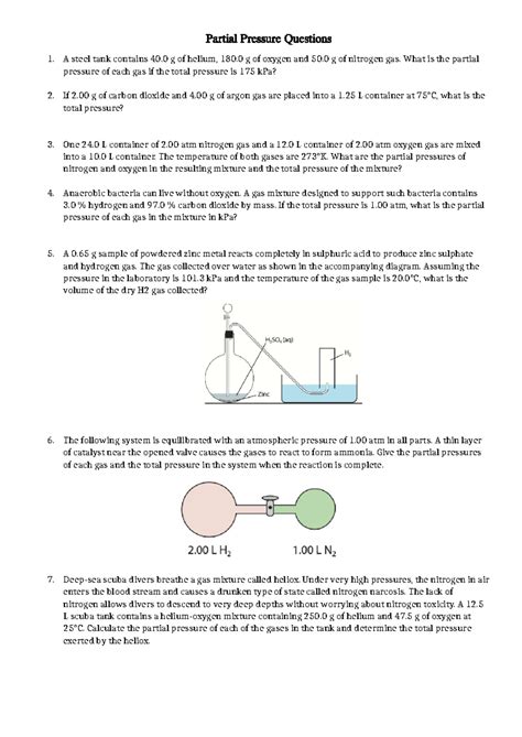 Partial Pressure Questions A Steel Tank Contains 40 G Of Helium 180 G Of Oxygen And 50 G Of