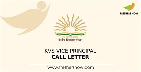 Kvs Vice Principal Call Letter 2023 Out Check Interview Dates